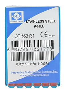 Stainless steel endo files (6 pcs box) length 25 mm K-File 25 K-File 25 ...