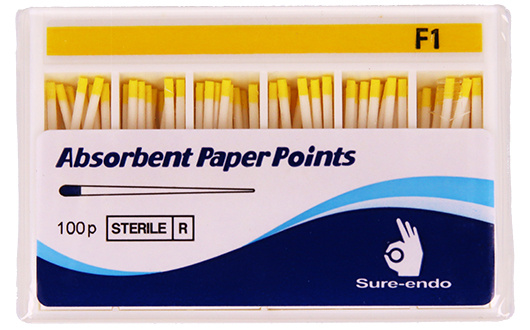 Absorbent paper points Sure-Endo type ProTaper (100 pcs box) F1 F1 ...